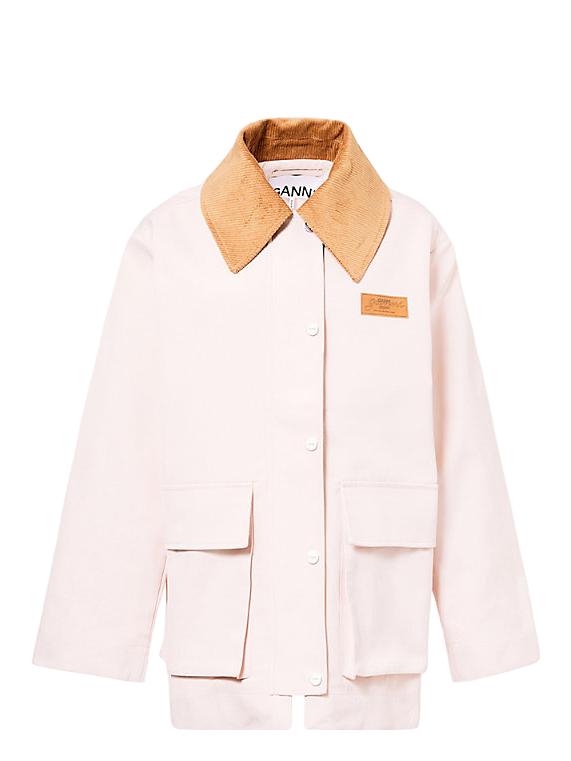 GANNI Ganni Primrose Contrast-Collar Twill Jacket